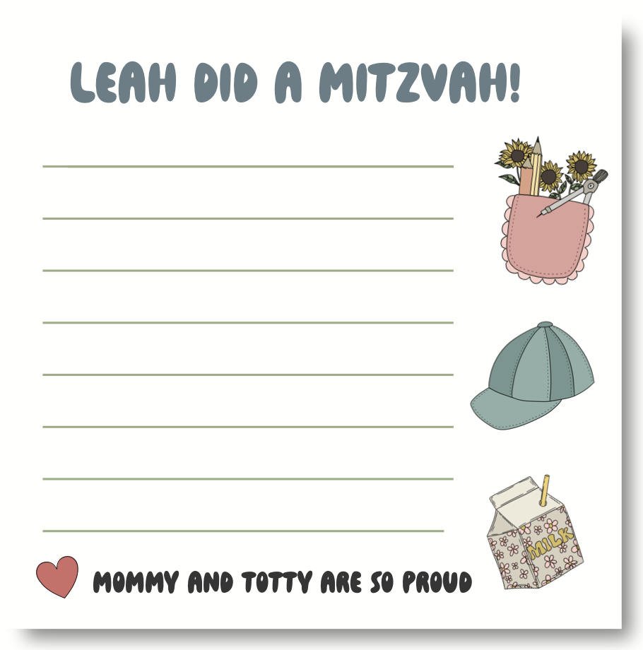 Back to School Mitzvah Notes – The Stamp Studio